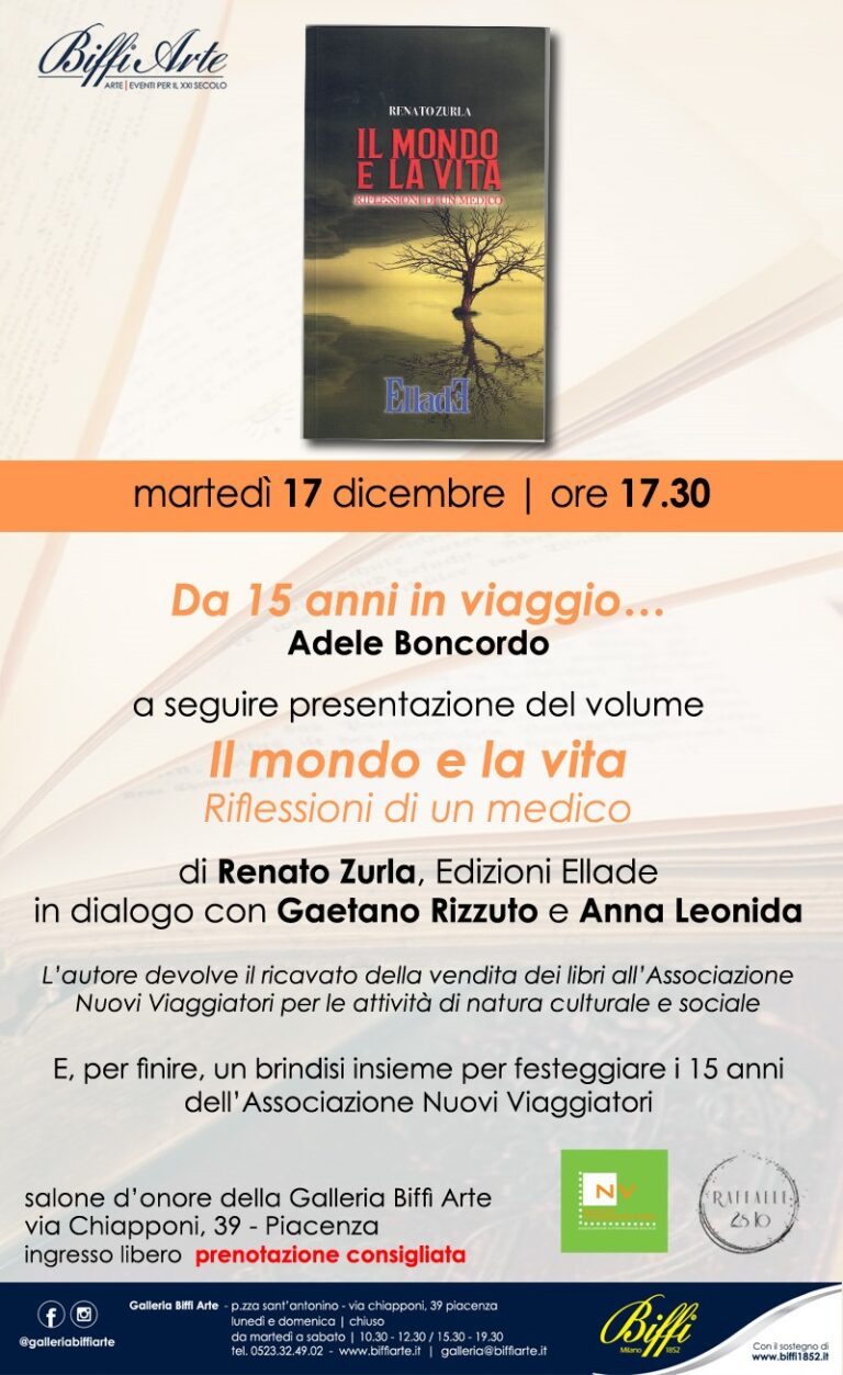 Il Mondo e la vita, Renato Zurla presenta il libro
